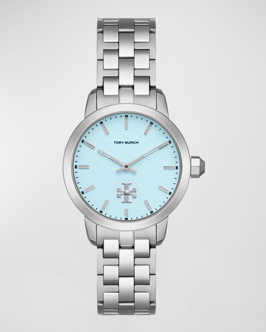Tory Burch The Tory Silver-Tone Stainless Steel Watch | Neiman Marcus