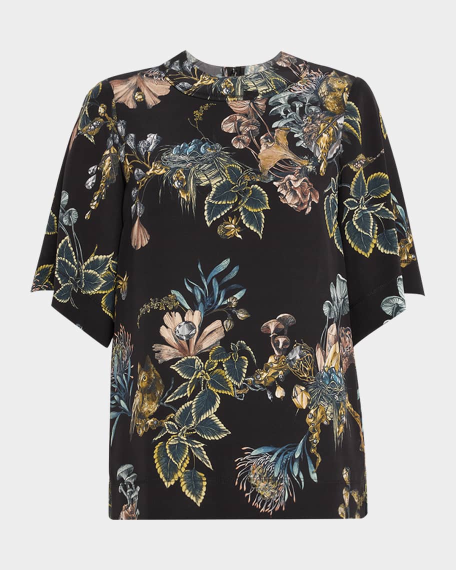 Jason Wu Collection Forest Floral Short-Sleeve Top | Neiman Marcus