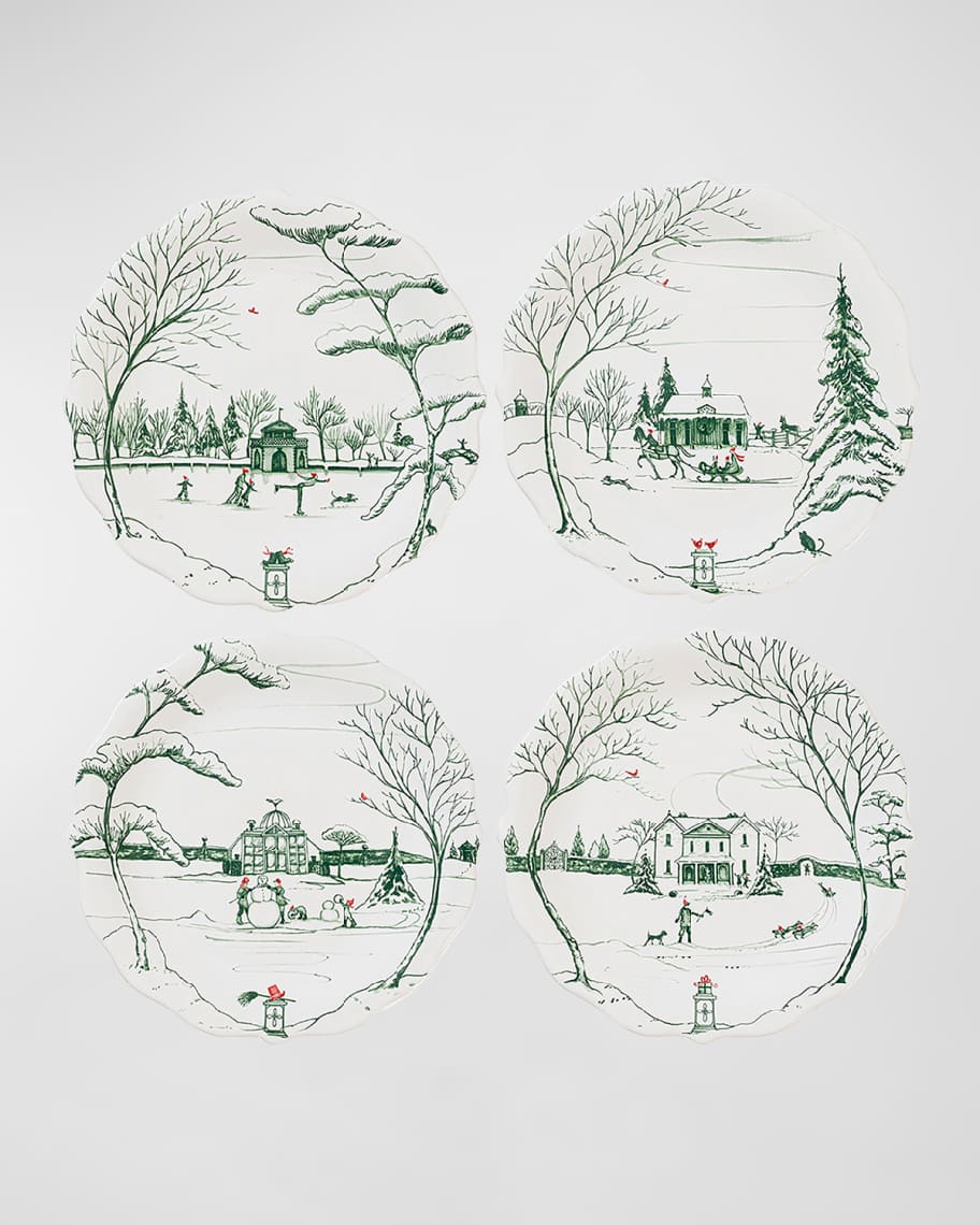 Juliska Country Estate Winter Frolic Party Plate Assorted, Set of 4 ...