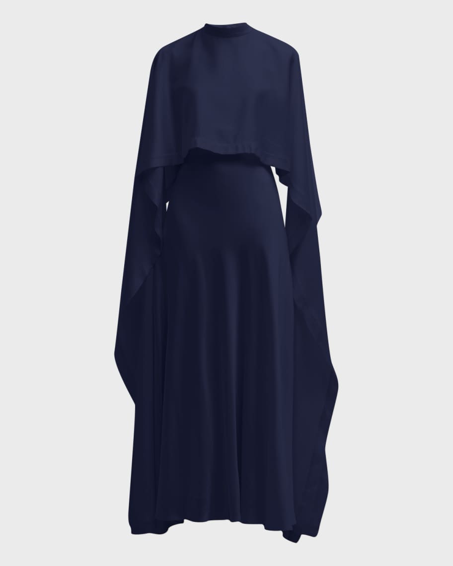 SIMKHAI Amory Cutout Cape-Sleeve Gown | Neiman Marcus