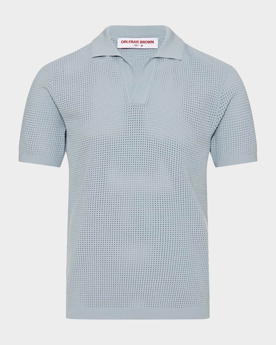 Orlebar Brown Men's Roddy Waffle Mesh Stitch Short-Sleeve Polo Shirt ...