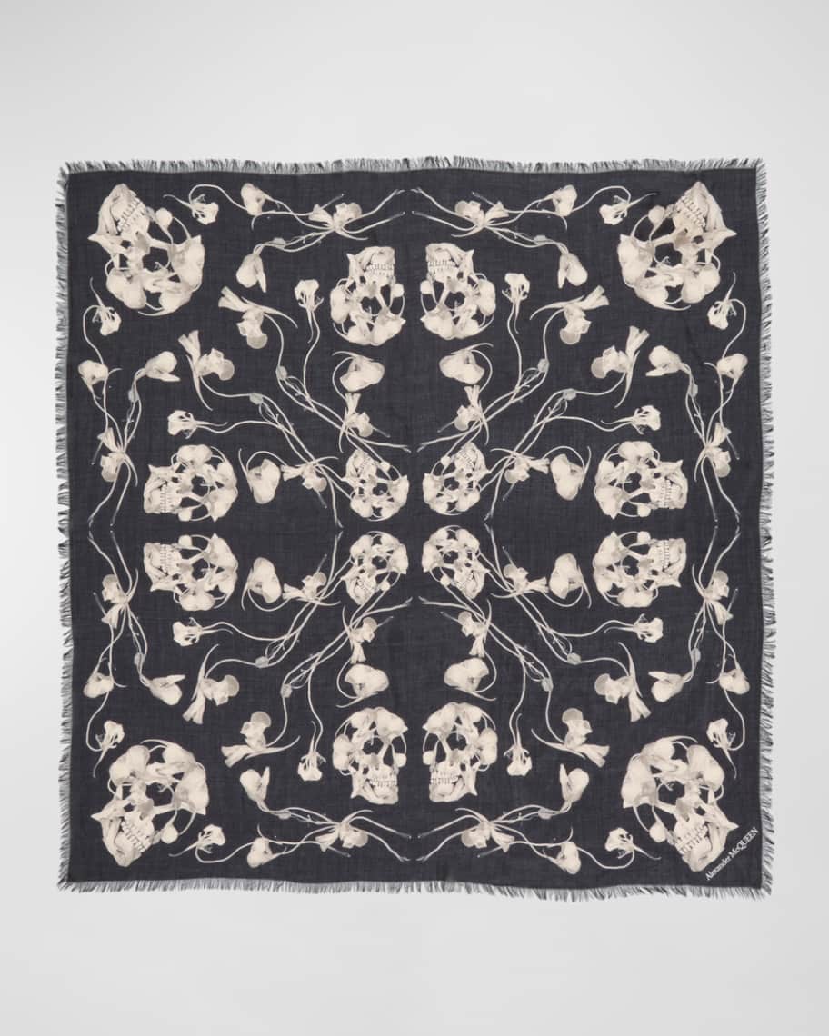 McQueen Men's Iron Flower Scarf | Neiman Marcus