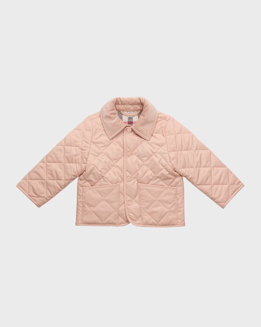 Burberry Girl's Indy Diamond Quilted Jacket, Size 6M-2 | Neiman Marcus