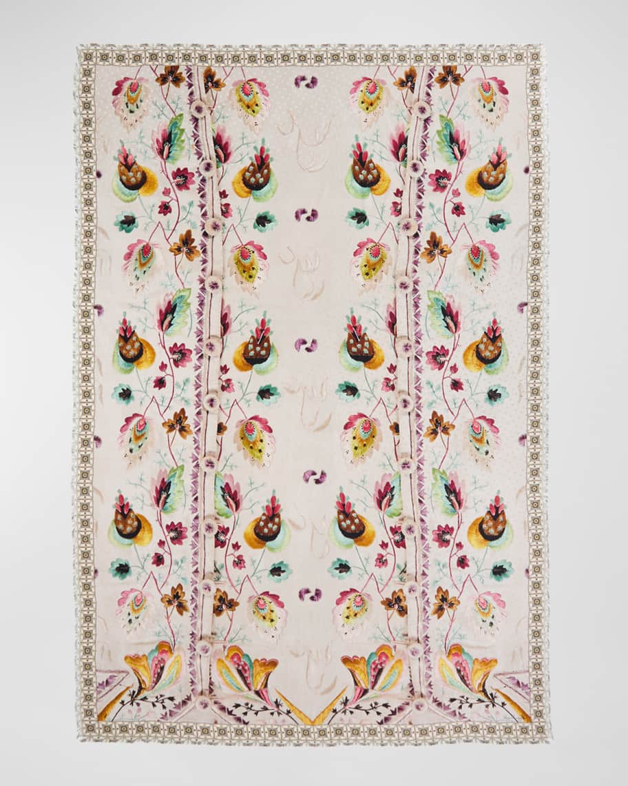 Pierre-Louis Mascia Pallino Mixed Patterned Silk Scarf | Neiman Marcus