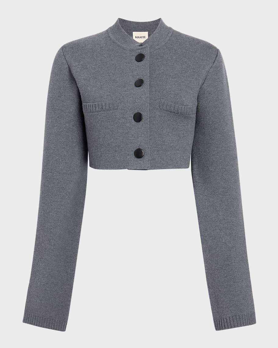 Khaite Ello Cropped Wool-Blend Jacket | Neiman Marcus
