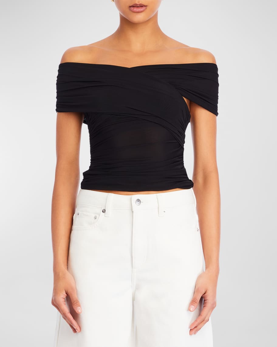 SEROYA Aruba Mesh Off-The-Shoulder Top | Neiman Marcus