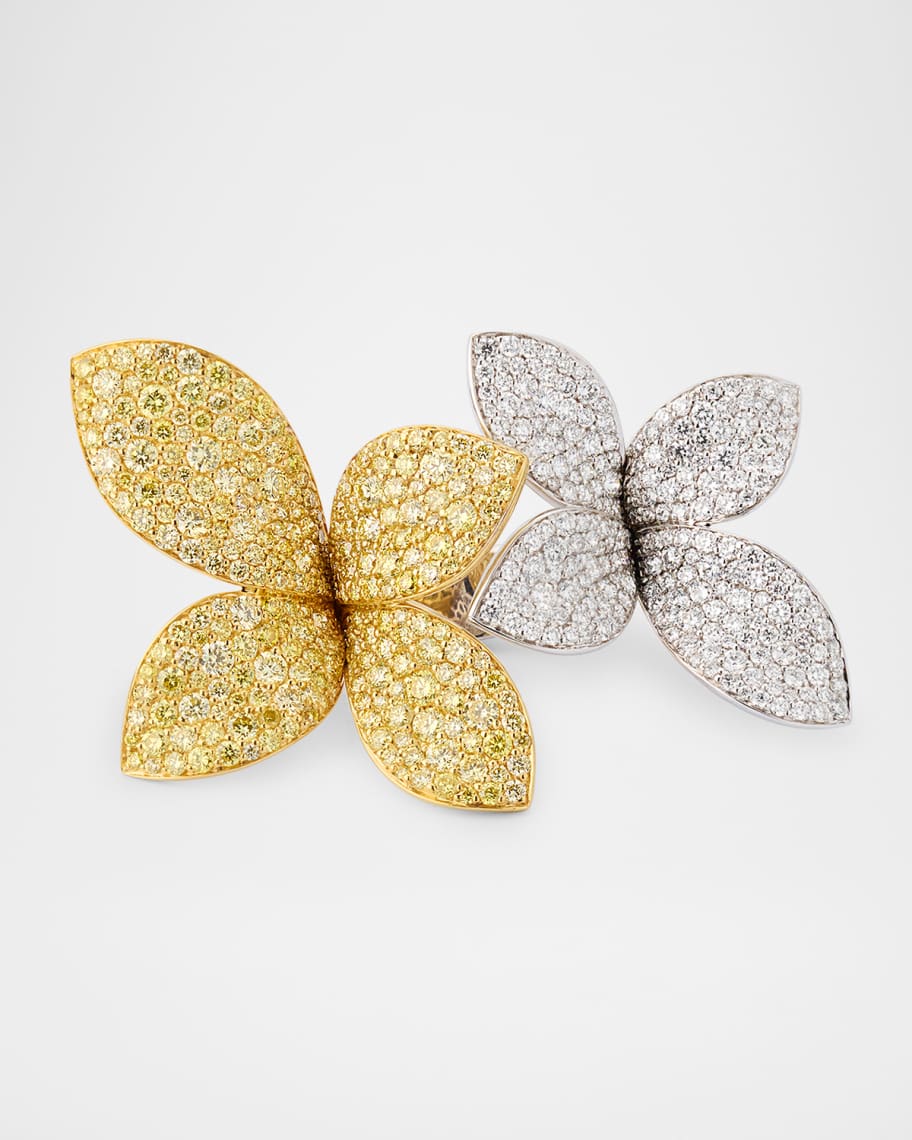 Pasquale Bruni Giardini Segreti 18K Gold Ring with Yellow and White ...