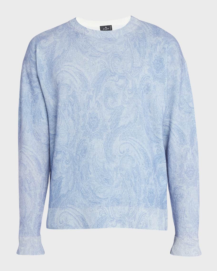 Etro Men's Paisley Print Knit Sweater | Neiman Marcus