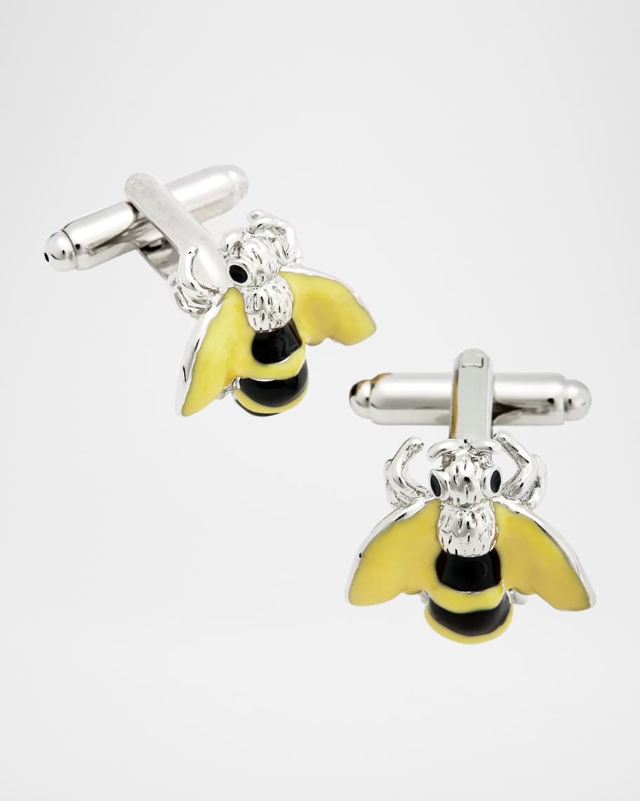 Link Up Men's Enamel Bee with Yellow Wings Cufflinks | Neiman Marcus