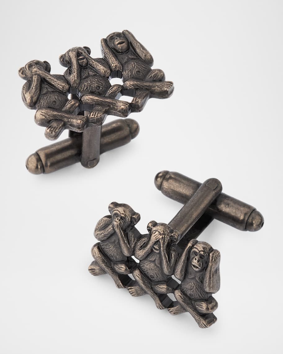 Link Up Men's Three Wise Monkeys Cufflinks | Neiman Marcus
