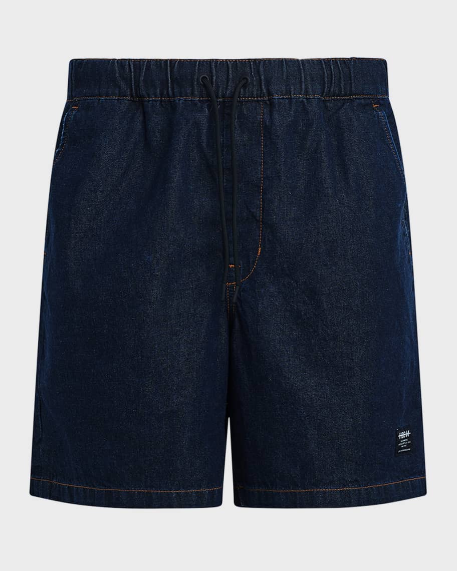 Hudson Men's Drawcord Denim Wash Shorts | Neiman Marcus