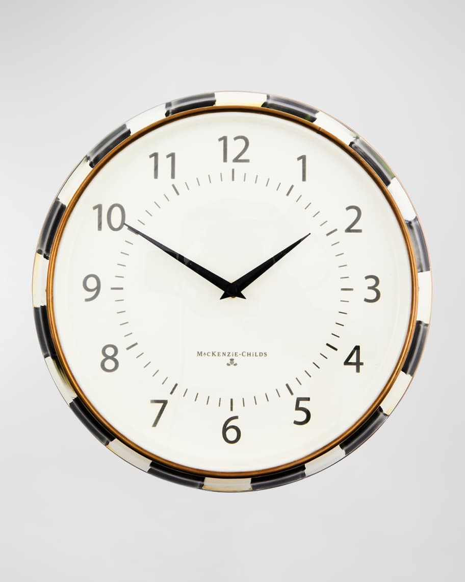 MacKenzie-Childs Courtly Check School Wall Clock | Neiman Marcus