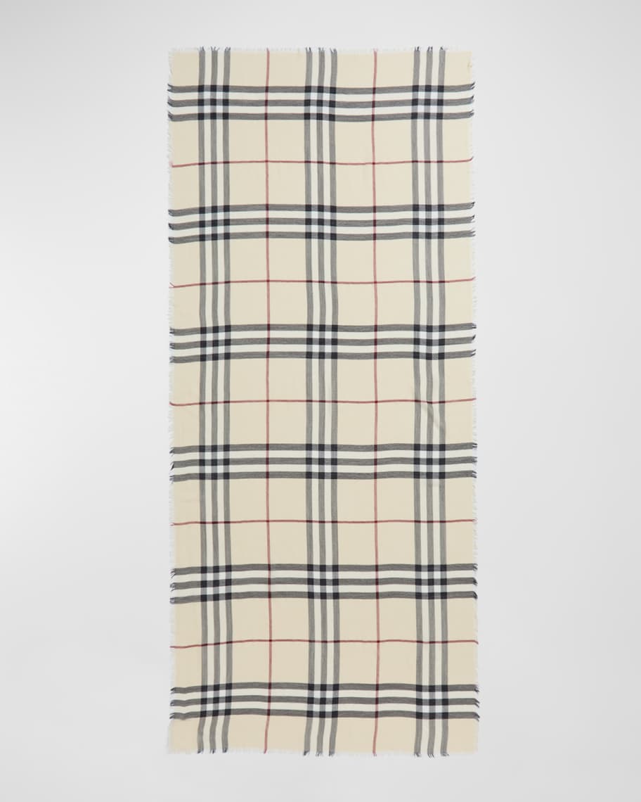Burberry Giant Check Wool Scarf | Neiman Marcus