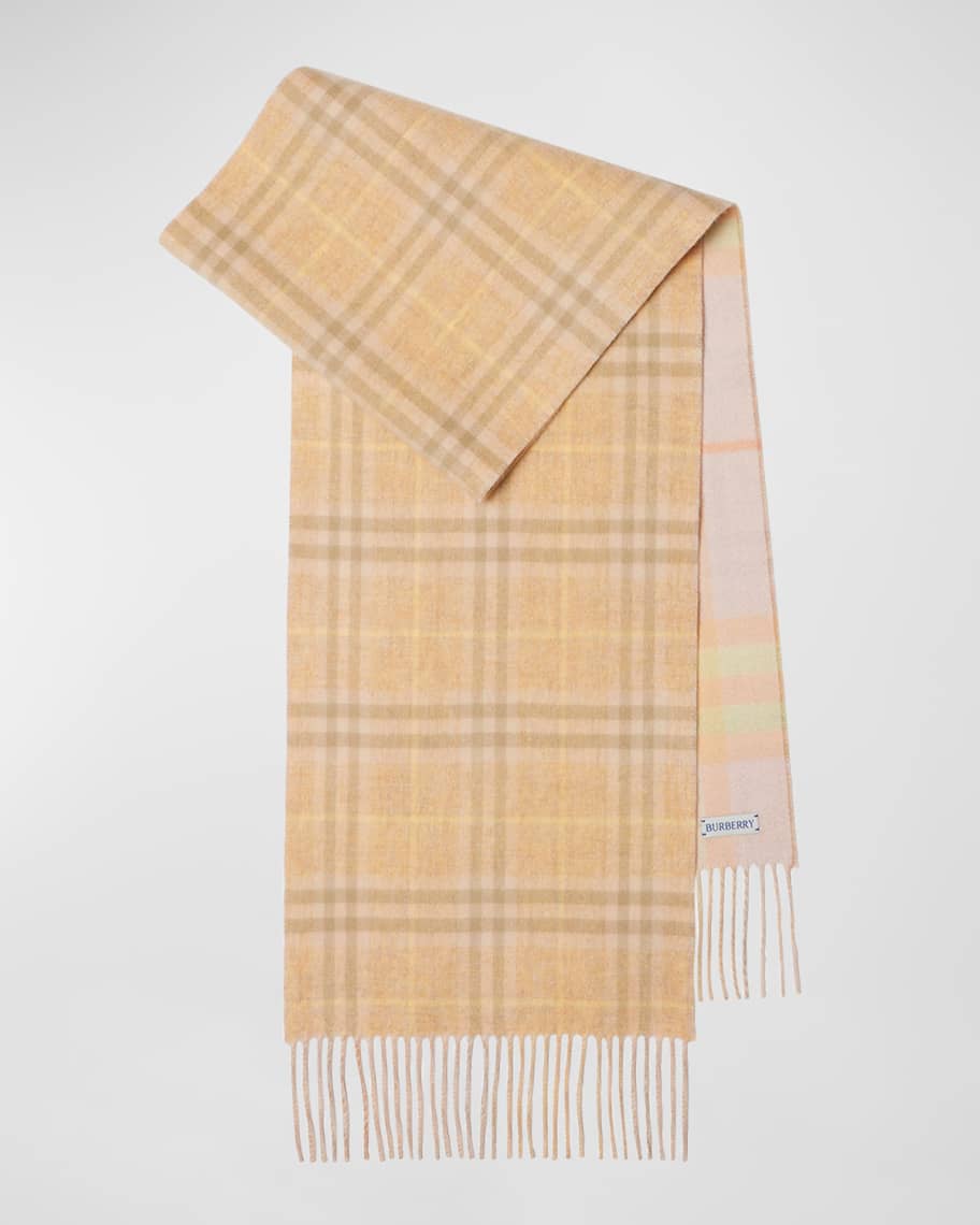 Burberry Reversible Giant Check Cashmere Scarf | Neiman Marcus
