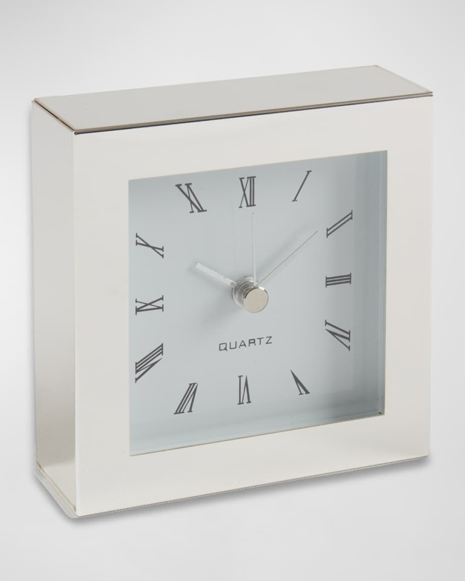 Bey-Berk Lyon Small Square Desk Clock | Neiman Marcus