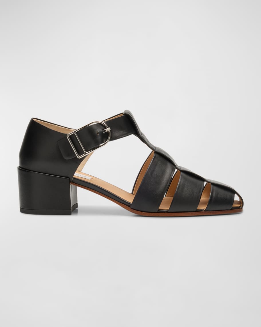 Gabriela Hearst Lyle Leather Caged Pumps | Neiman Marcus