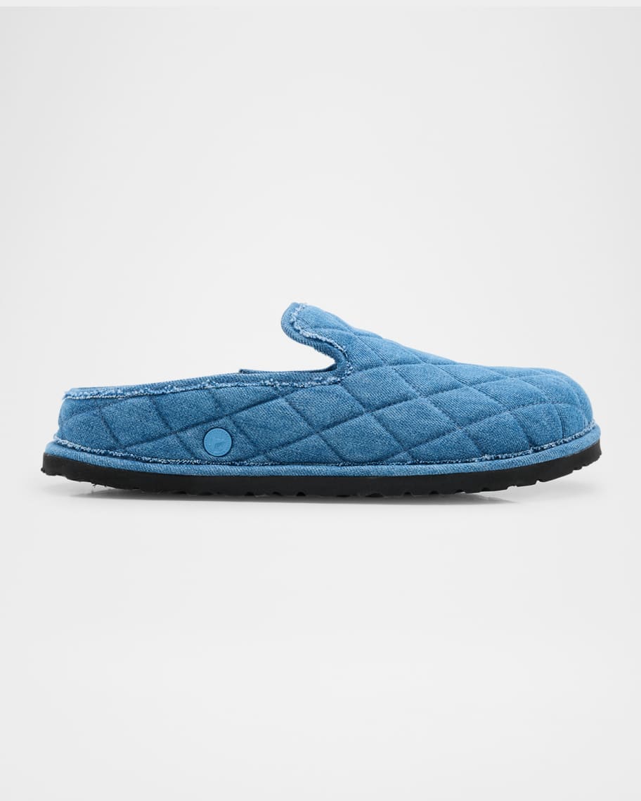 1774 Birkenstock Eliscu Quilted Denim Slide Mules | Neiman Marcus