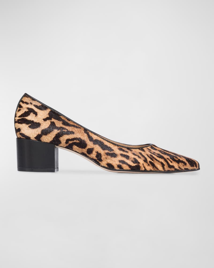 Bernardo Millie Leopard Block-Heel Pumps | Neiman Marcus