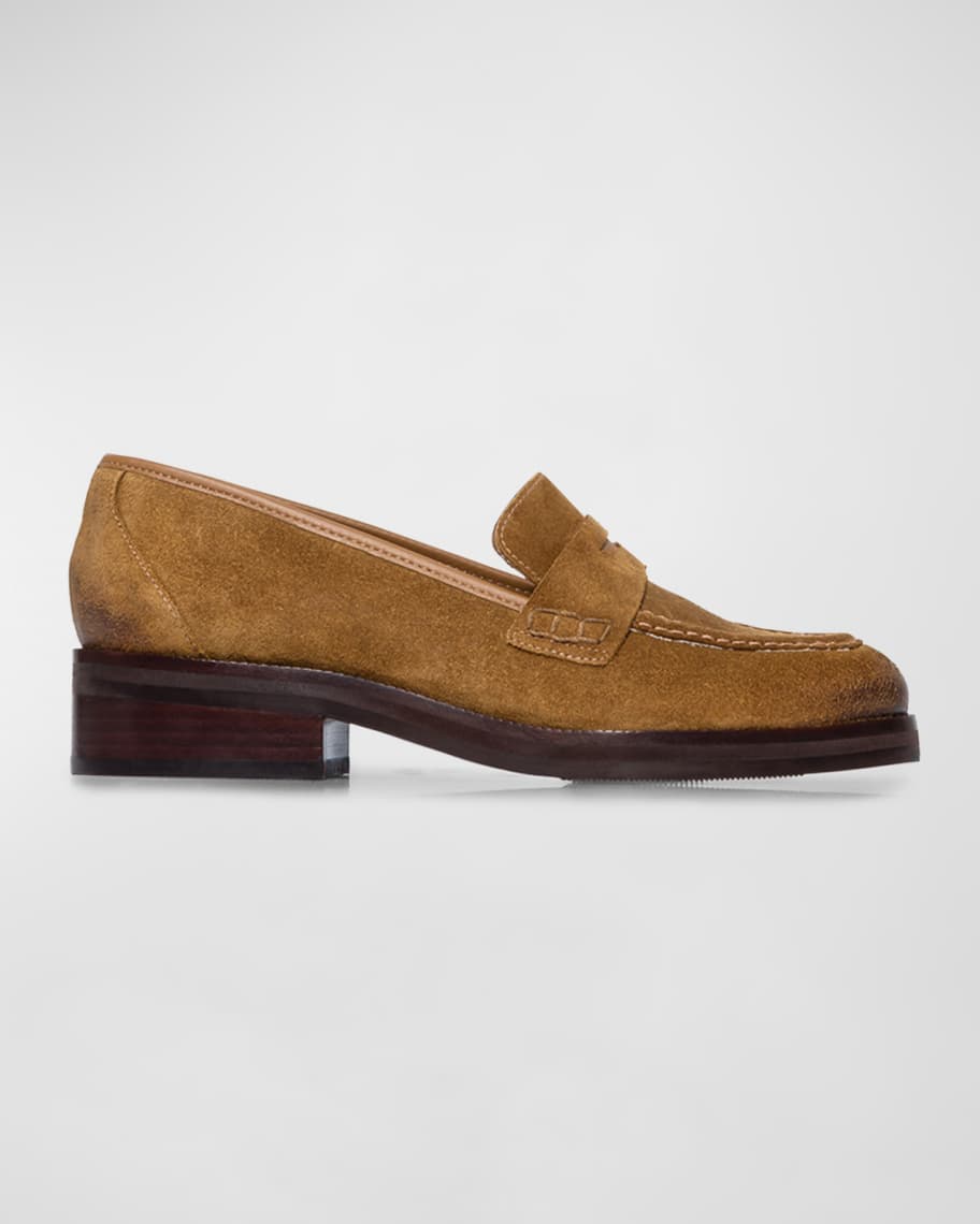 Bernardo Tabitha Suede Penny Loafers | Neiman Marcus