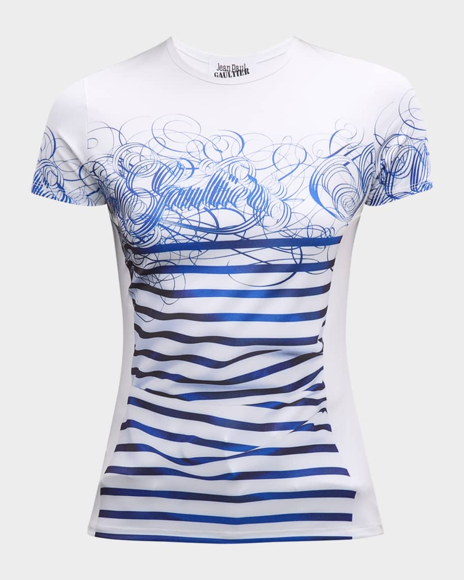 Jean Paul Gaultier Calligraphy Mariniere T-Shirt | Neiman Marcus