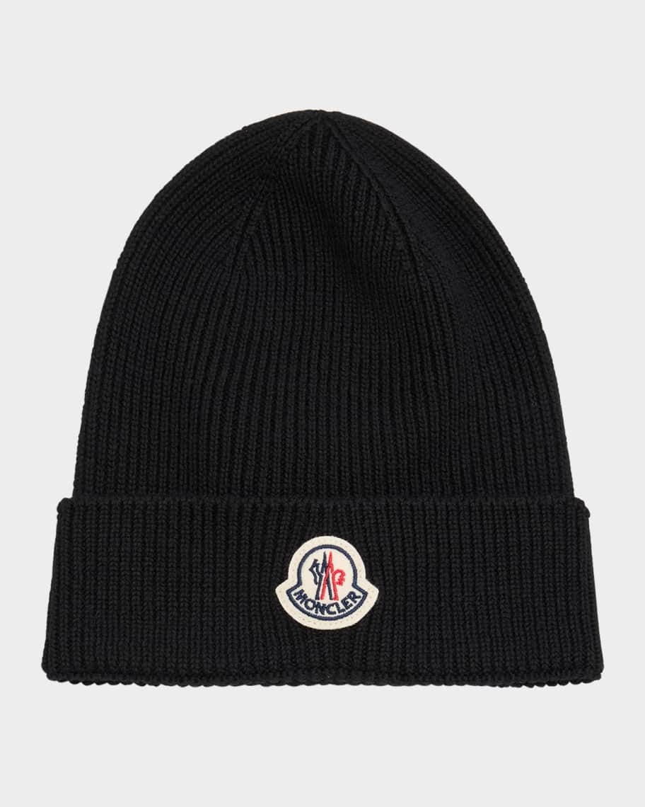 Moncler Men's Wool Logo Beanie | Neiman Marcus