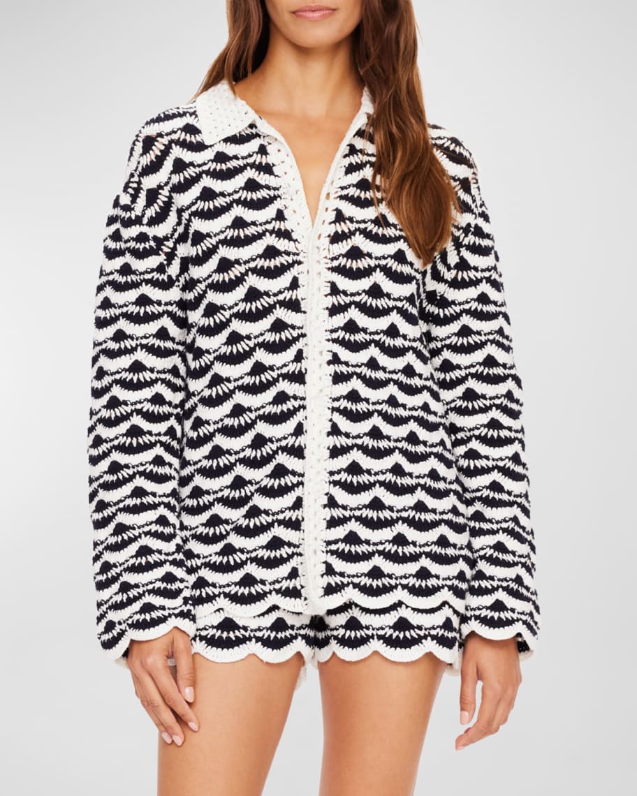 The Upside Woodstock Malia Crochet Shirt | Neiman Marcus