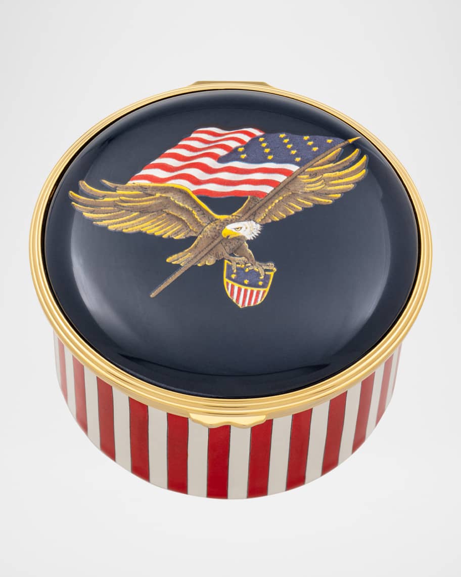 Halcyon Days Star Spangled Banner Enamel Music Box | Neiman Marcus