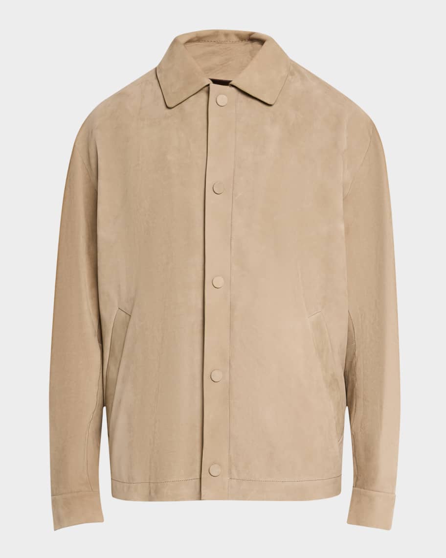BOSS Camel Men's Mochi Suede Jacket | Neiman Marcus