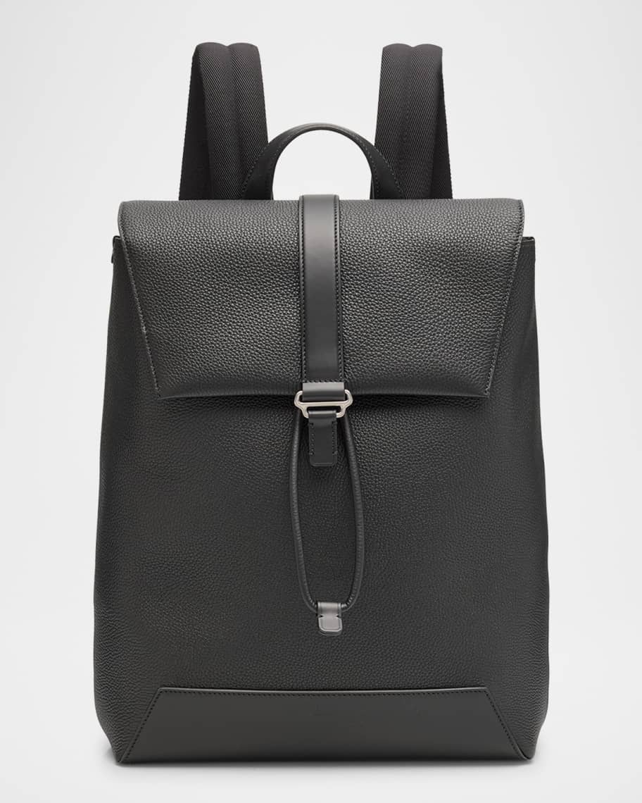 dunhill Men's 1893 Harness Flap Leather Backpack | Neiman Marcus