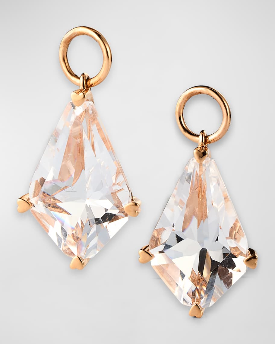 Lisa Nik Rocks 18K Rose Gold Clear Quartz Earring Charms | Neiman Marcus