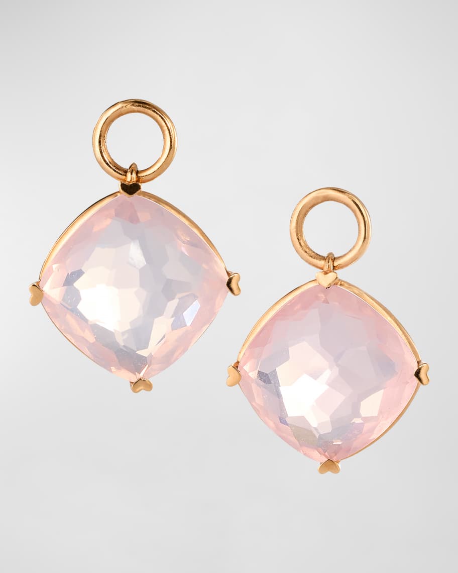 Lisa Nik Rocks 18K Rose Gold Quartz Earring Charms | Neiman Marcus