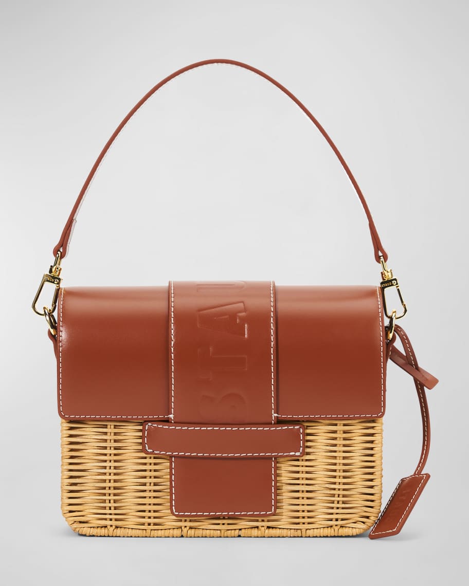 STAUD Charli Flap Wicker Shoulder Bag | Neiman Marcus