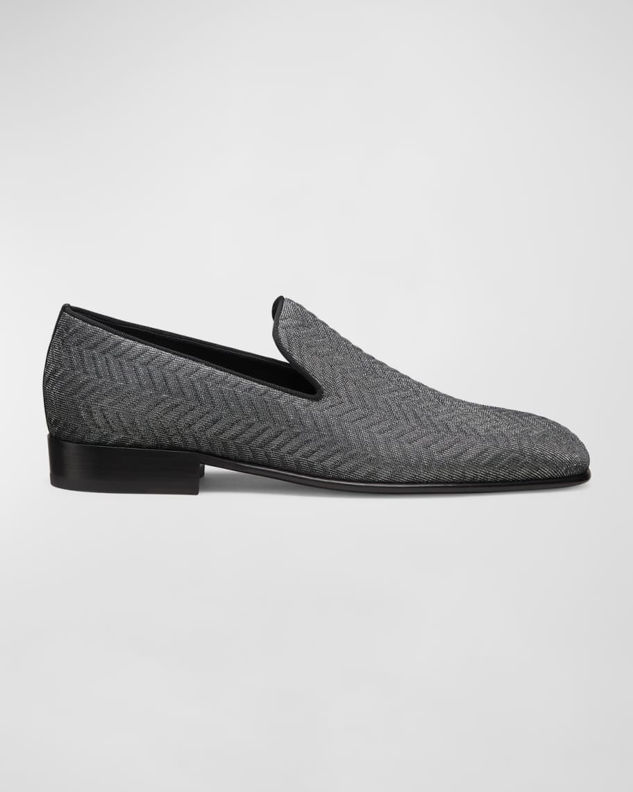 Stuart Weitzman Men's Alfred Jacquard Fabric Loafers | Neiman Marcus