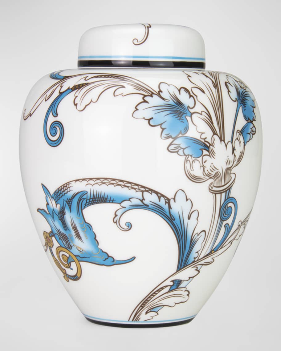 Wedgwood Florentine Turquoise Lidded Vase, 6" | Neiman Marcus