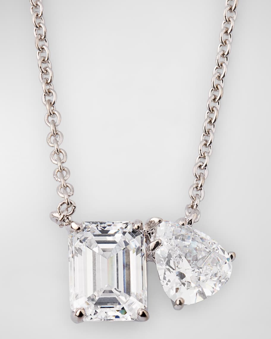 Fantasia by DeSerio Two Stone Cubic Zirconia Necklace | Neiman Marcus