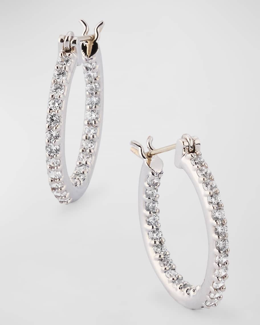 Fantasia by DeSerio Pave Cubic Zirconia Small Hoop Earrings | Neiman Marcus