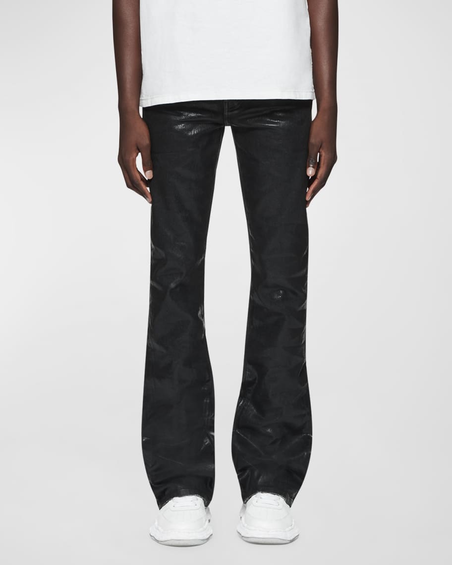 PURPLE Men's Coated Flare Jeans | Neiman Marcus