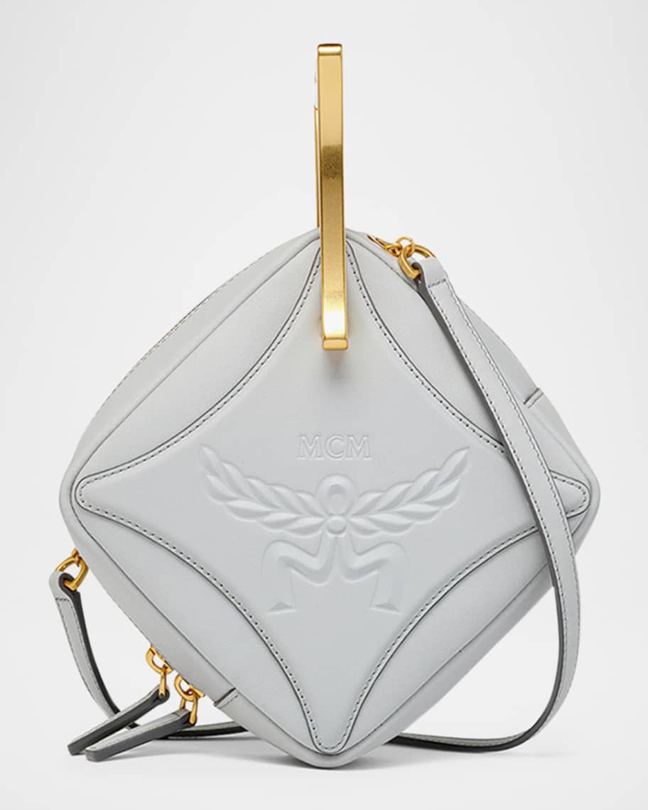 MCM Mini Diamond Leather Metal Top-Handle Bag | Neiman Marcus