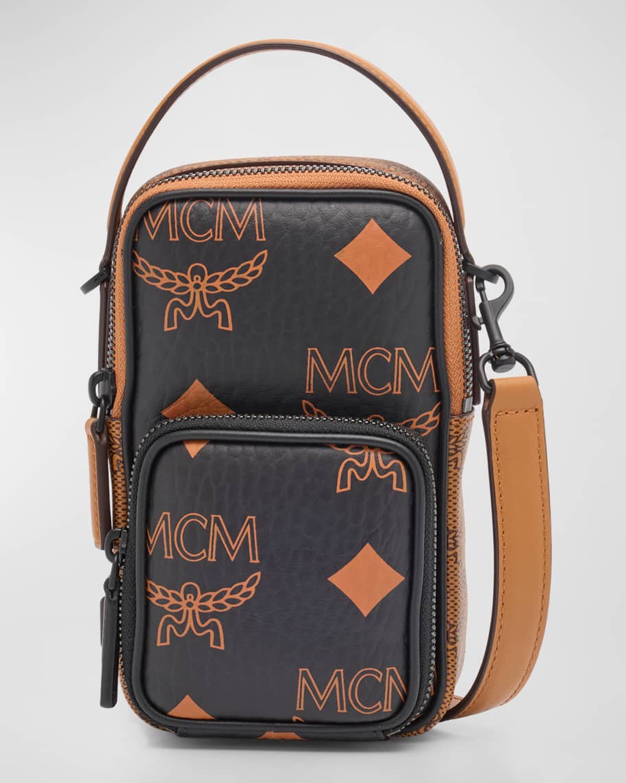 MCM Men's Aren Maxi Visetos Small Crossbody Bag | Neiman Marcus