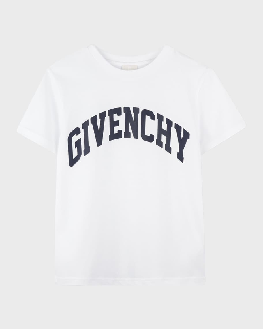 Givenchy Boy's Curved Logo-Print T-Shirt, Size 8-14 | Neiman Marcus
