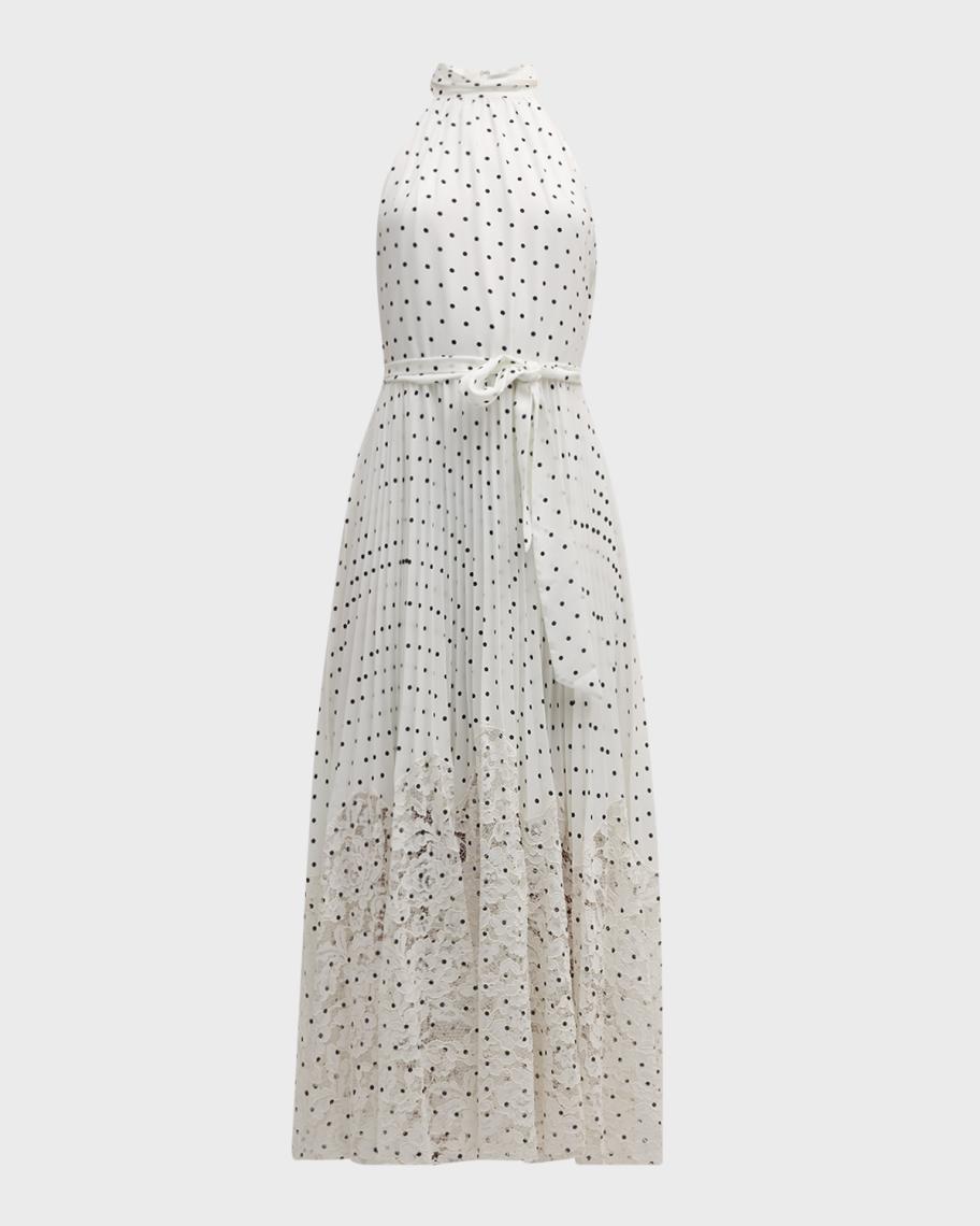 Elie Tahari The Penelope Polka-Dot Halter Maxi Dress | Neiman Marcus