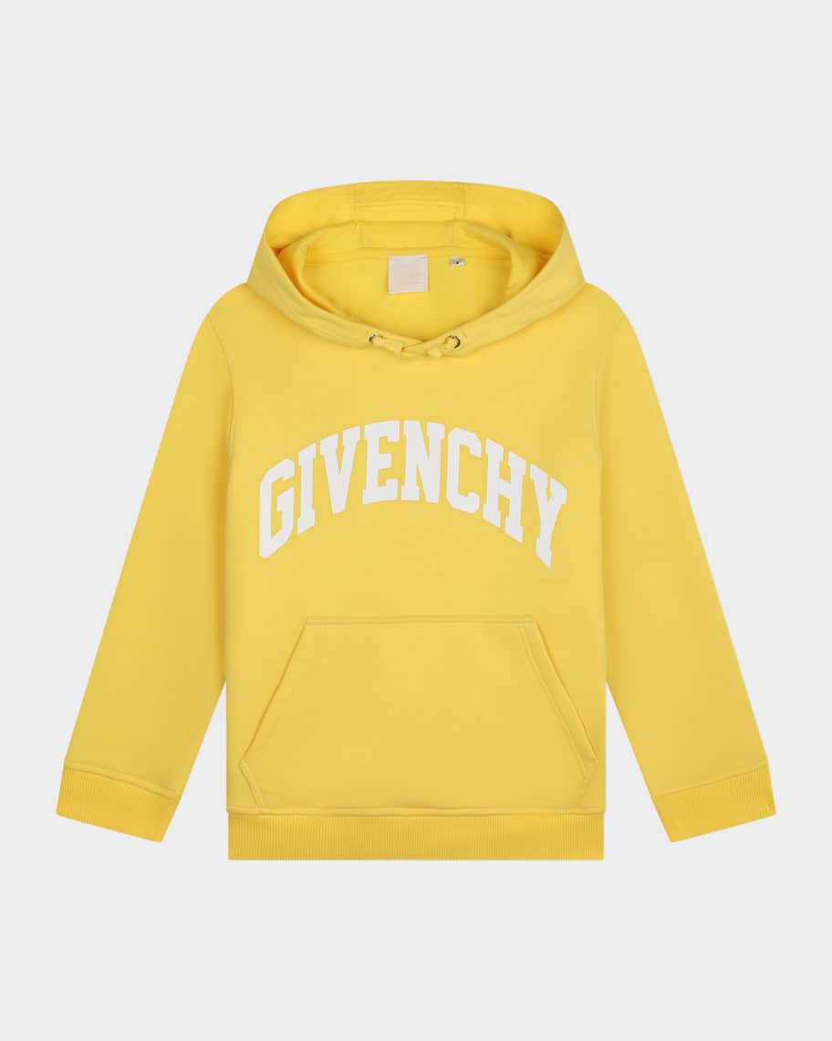 Givenchy Boy's Curved Logo-Print Hoodie, Size 4-6 | Neiman Marcus