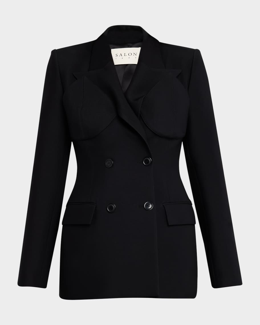 Salon 1884 Cocteau Double-Breasted Bustier Blazer | Neiman Marcus
