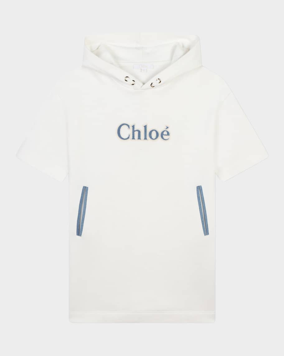 Chloe Girl's Denim Embroidered Logo-Print Denim Dress, Size 8-14 ...