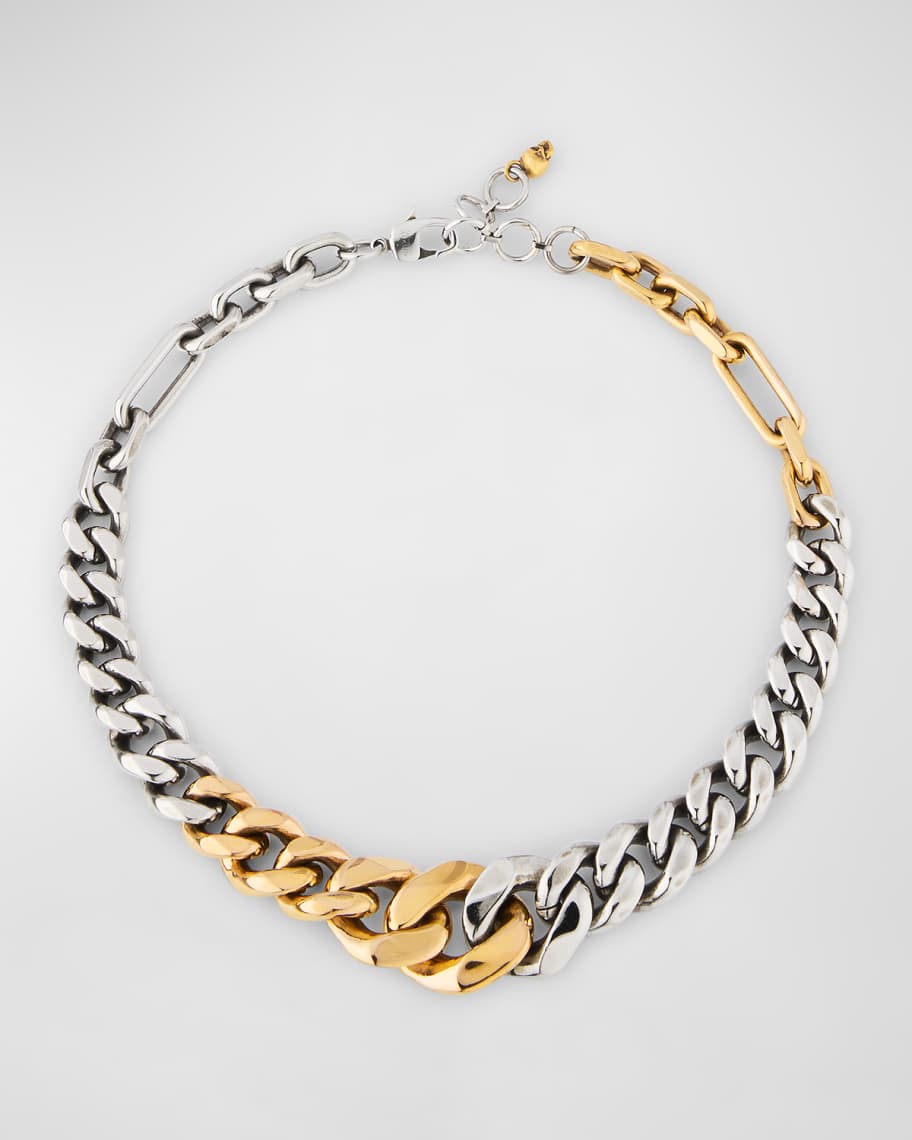 McQueen Two-Tone Chain Choker Necklace | Neiman Marcus