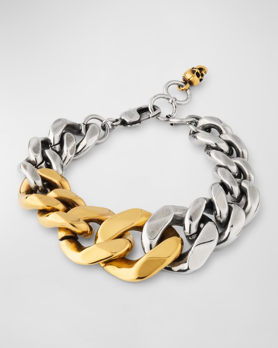 McQueen Two-Tone Chain Bracelet | Neiman Marcus