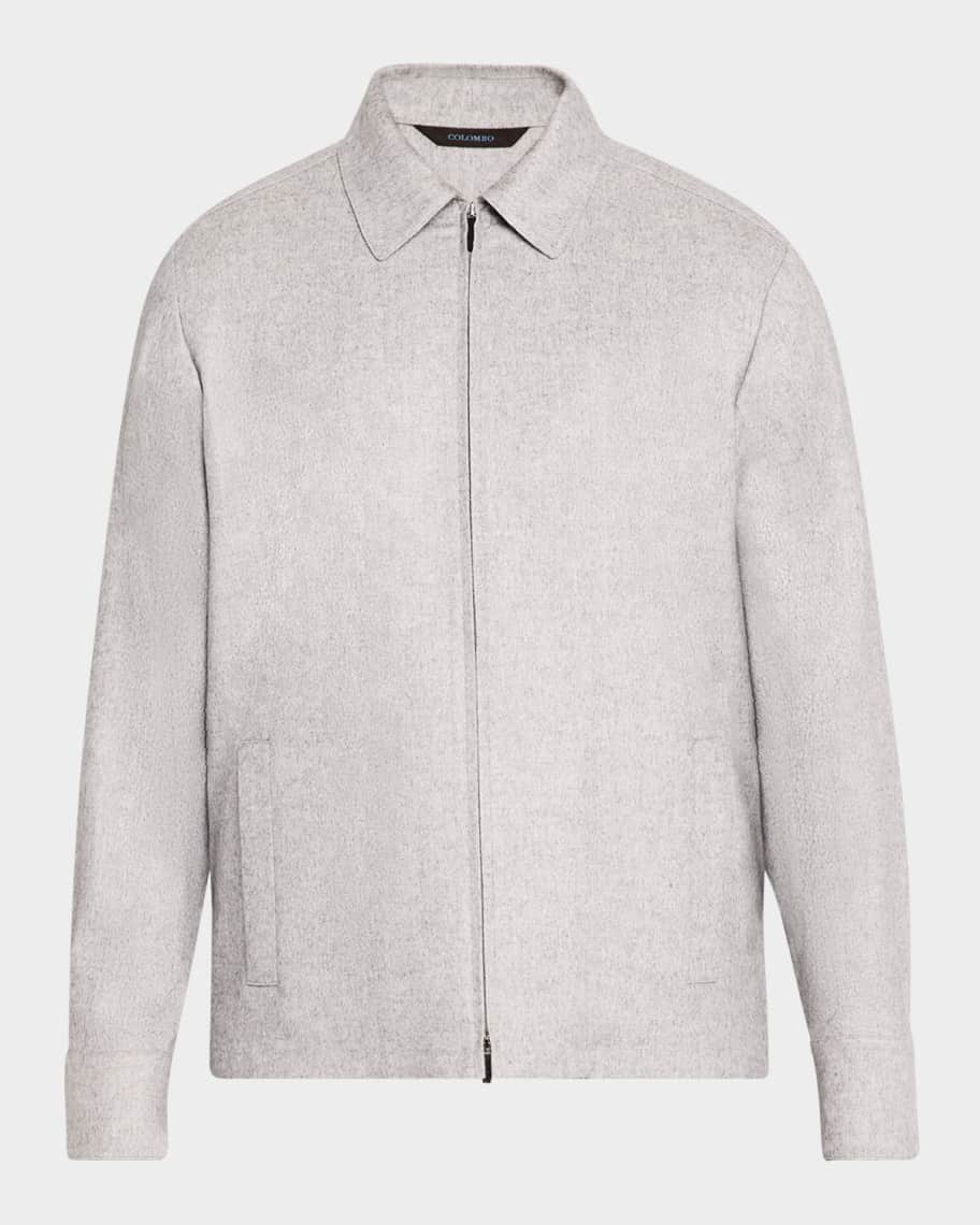 Colombo Men's Cashmere and Silk Full-Zip Blouson Jacket | Neiman Marcus