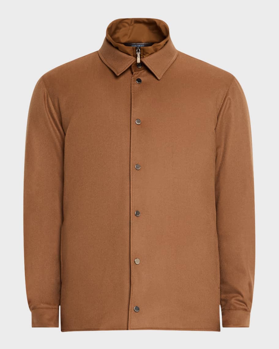 Colombo Men's Cashmere Overshirt with Bib | Neiman Marcus