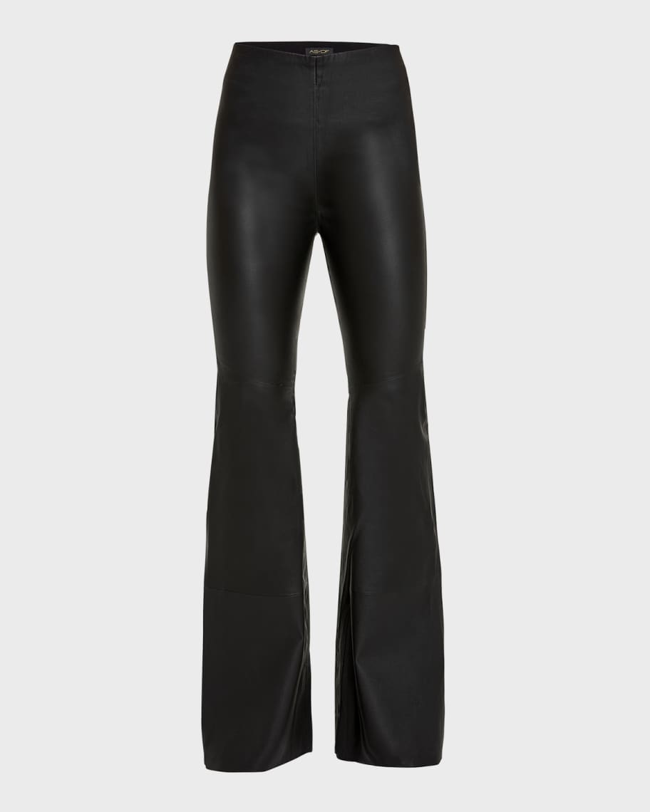 AS by DF Kat Stretch Leather Bell Leggings | Neiman Marcus