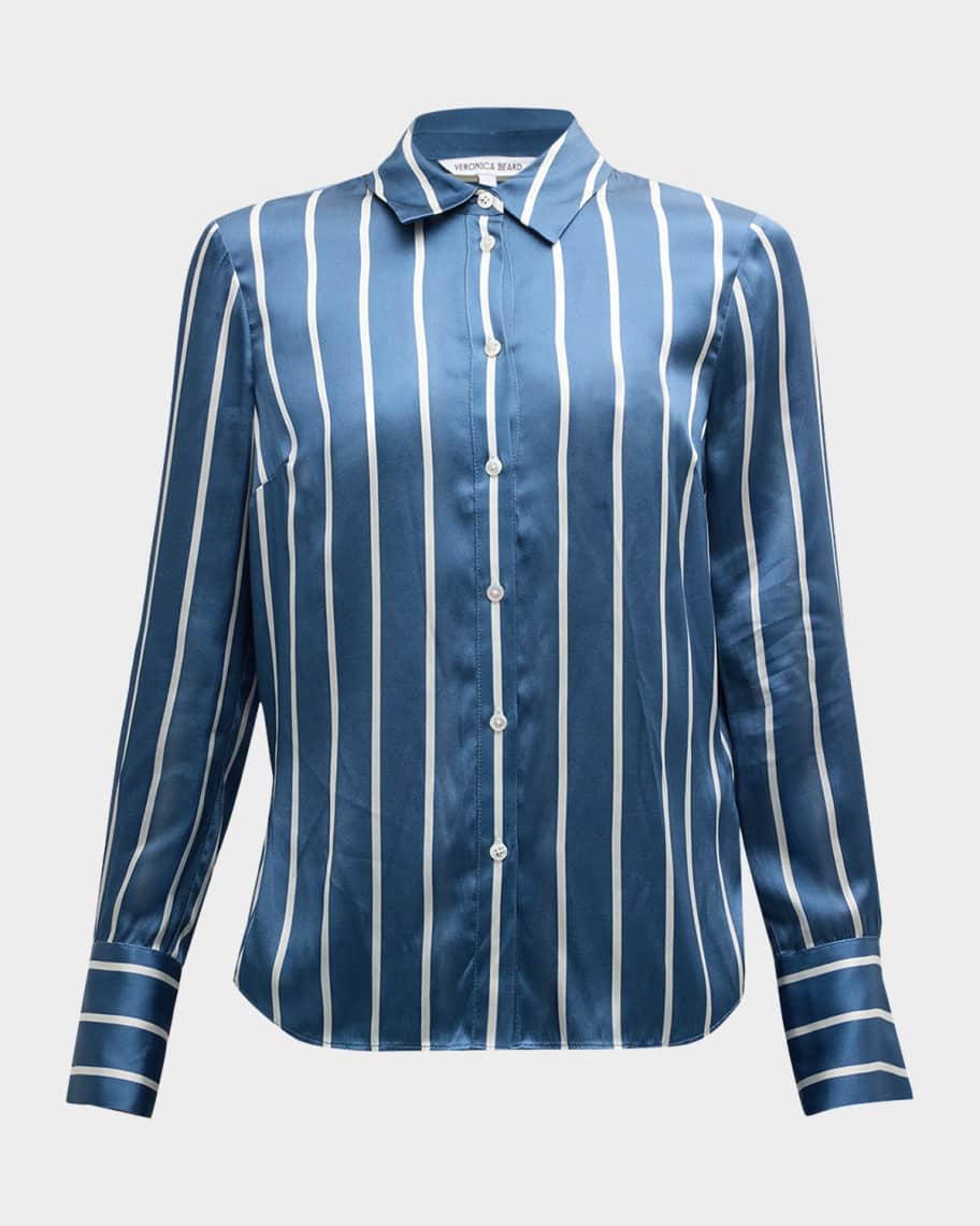 Veronica Beard Monique Stripe Long-Sleeve Top | Neiman Marcus